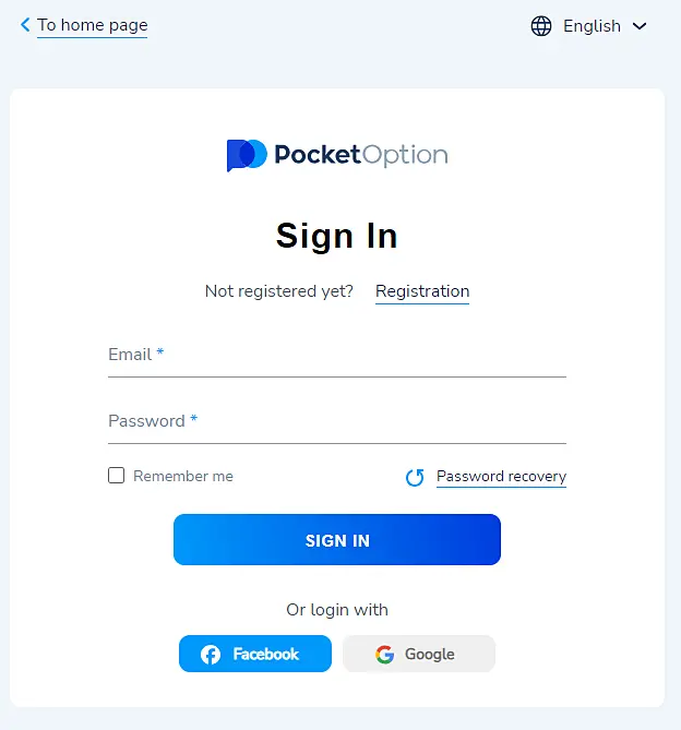 Login na Pocket Option: Acesse a Plataforma